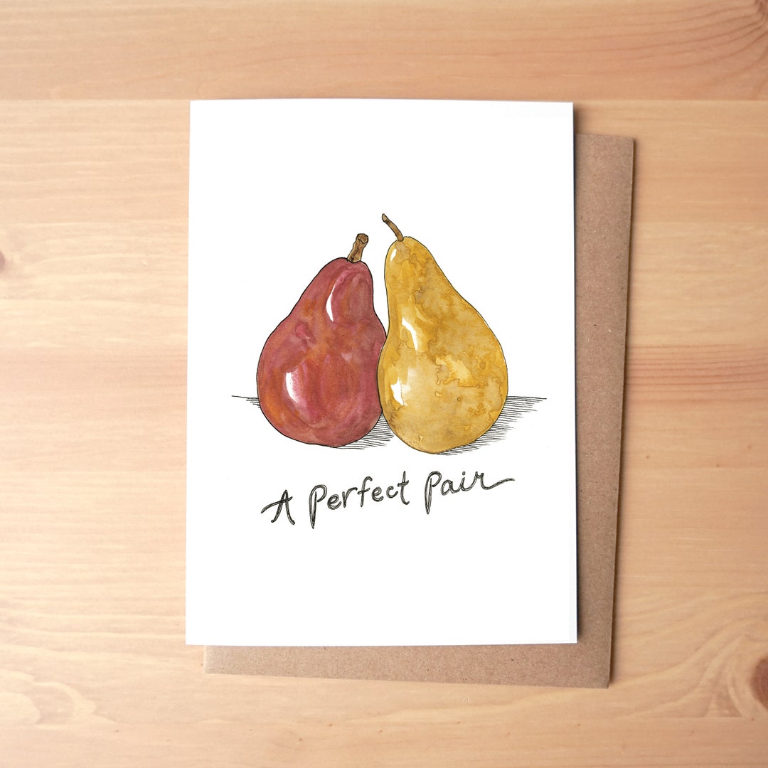 A Perfect Pair of Pears Greeting Card/stationery + Envelope - Etsy