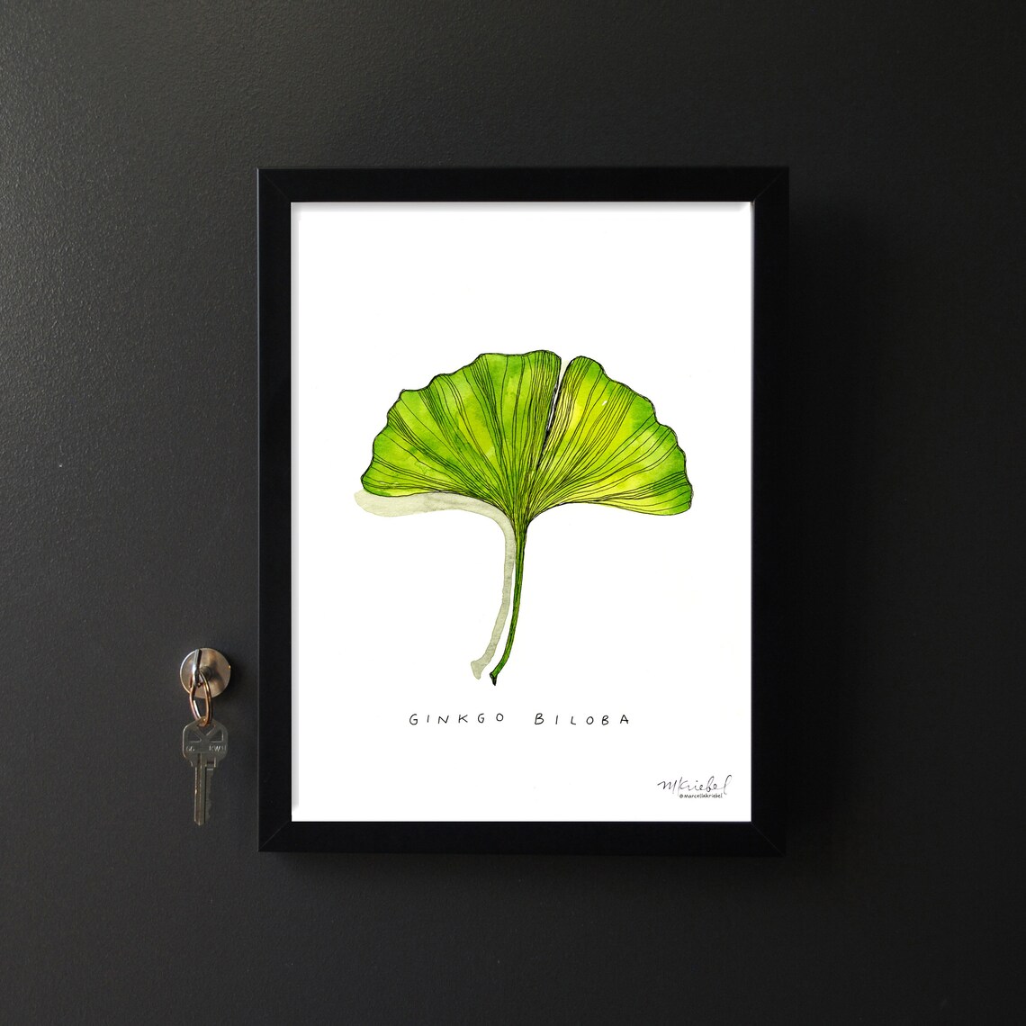 Ginkgo Biloba Leaf Watercolor Print Ginko Plant Art Wall - Etsy UK