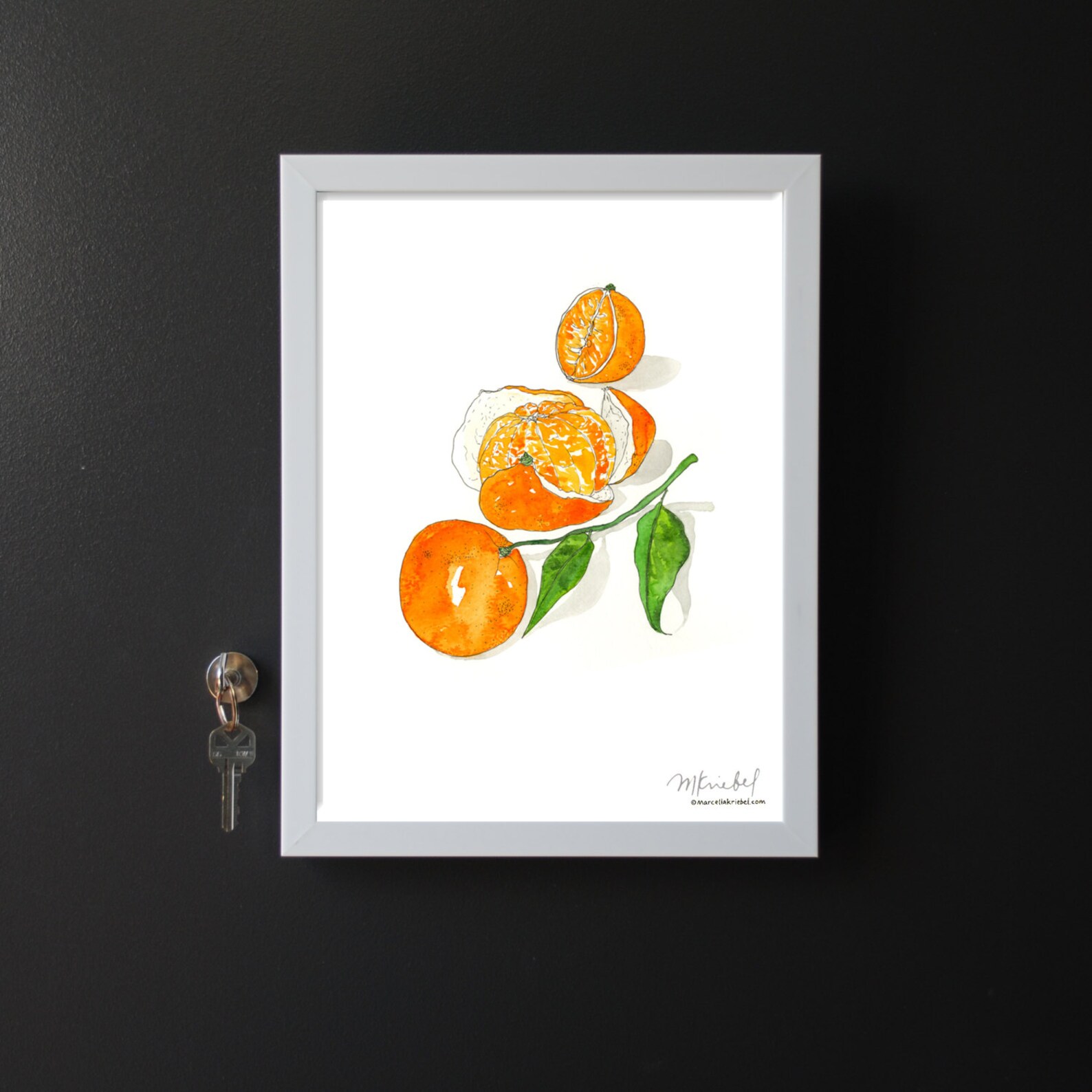 Tangerine Illustrated Watercolor Print / Tropical Fruit Citrus - Etsy