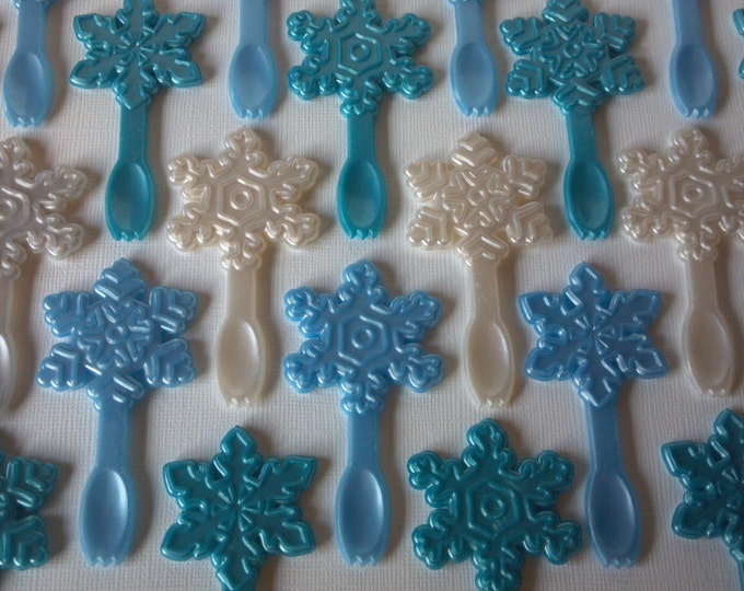 Snowflake Spoon Cupcake Topper Pick Frozen Cake Decorating - Etsy