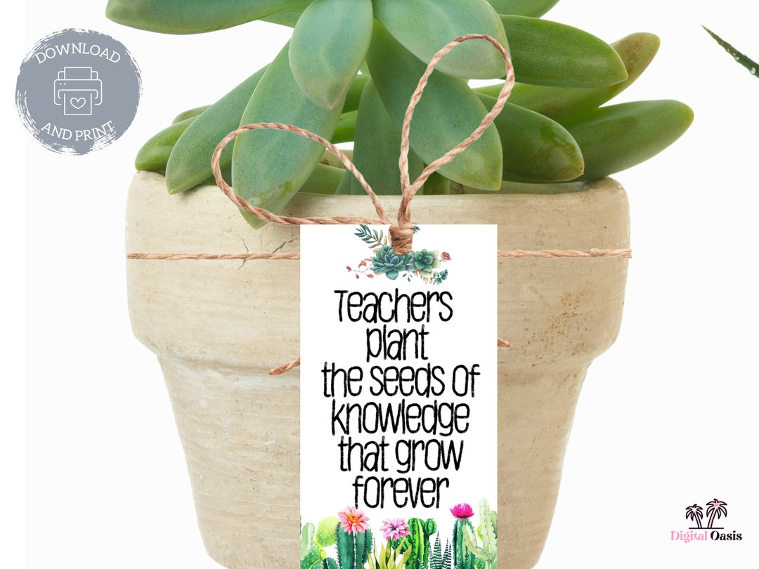 Teacher Appreciation Tag | Seeds Appreciation Tag | Teachers Plant the ...