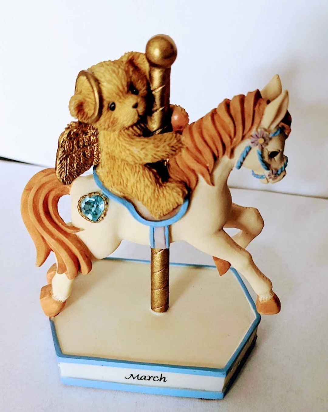CAROUSEL CHERISHED TEDDIES -march Avon Exclusive Rare Find March Teddy ...