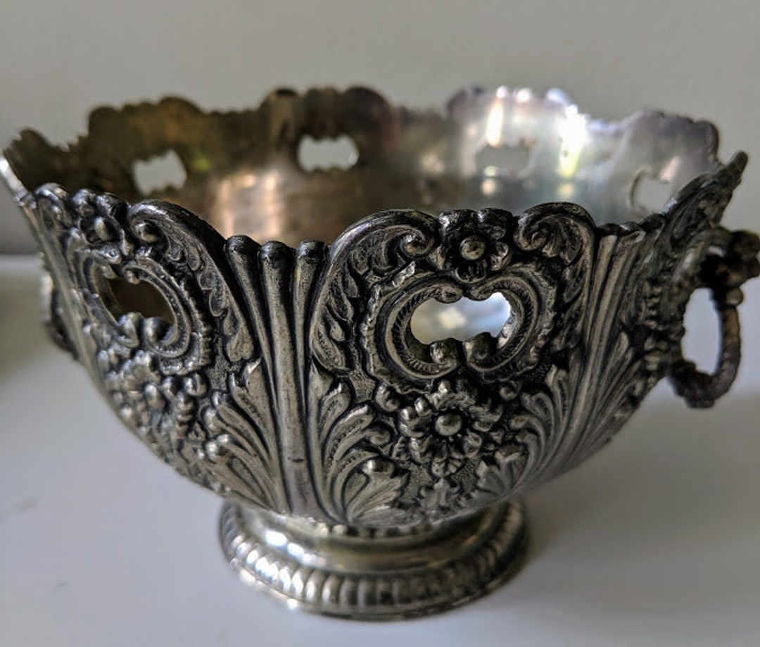 Elegant Raimond Silver Plate Candy Bowl With Swinging Ring Handles ...