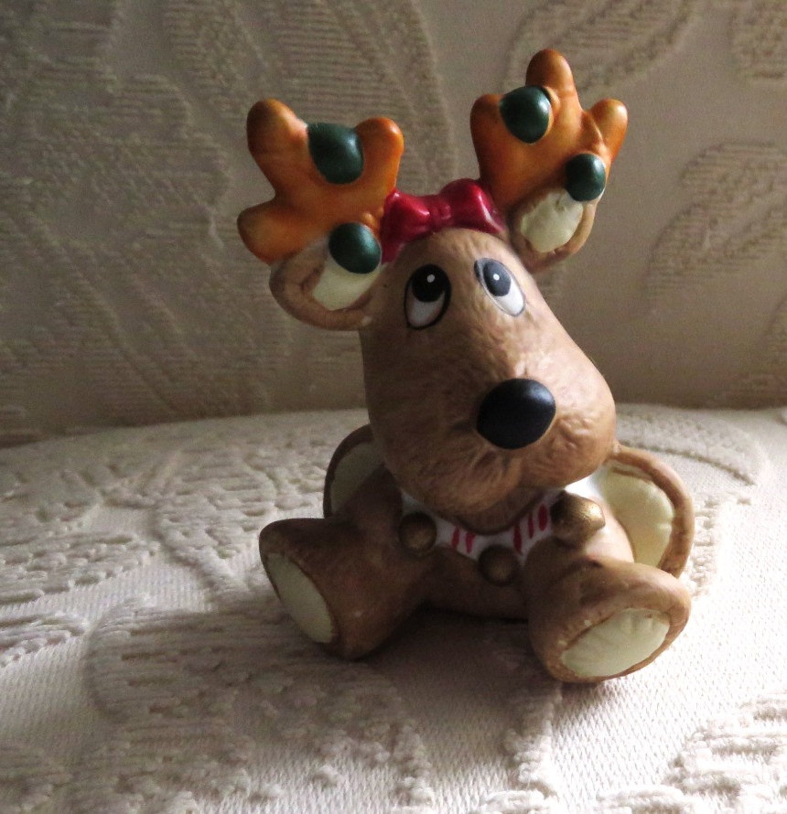 Porcelain Reindeer Candle Holder by Giftco Hand Painted & Hand Crafted ...