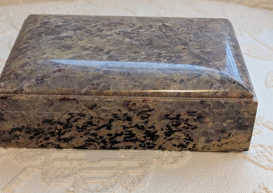 Two’s Company Granite Hinged Box, Granite Stone Trinket Box Hinged Lid ...