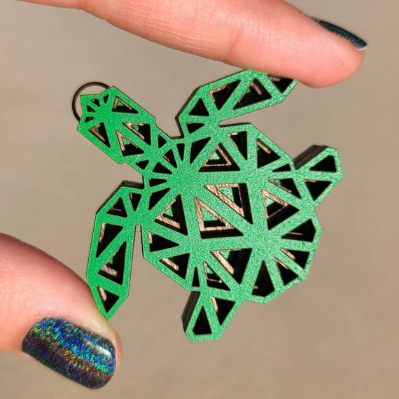 3D Turtle Pendant Blacklight Reactive - Etsy