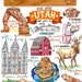 Utah Print. Illustration. Beehive State. Map. State Symbols. Landmarks ...