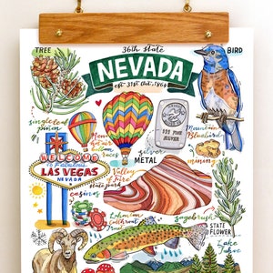 Nevada State Print. State Symbols. Illustration. State Art. the Silver ...