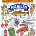 Michigan State print. Illustration. State symbols. The