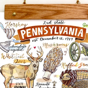 Pennsylvania Print, State Art, Illustration, State Symbols, the ...