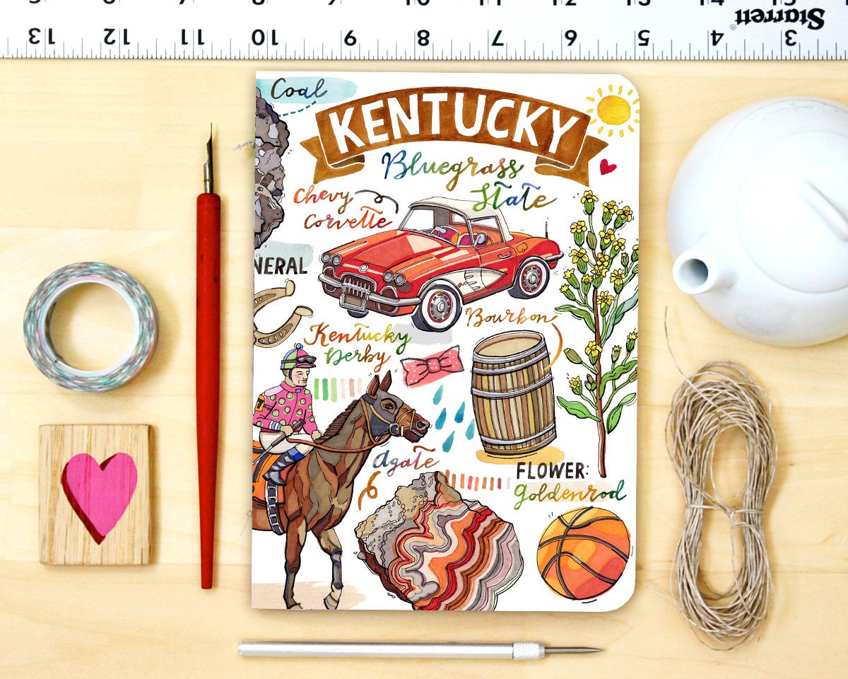 Kentucky Notebook Blank Journal Bluegrass State - Etsy