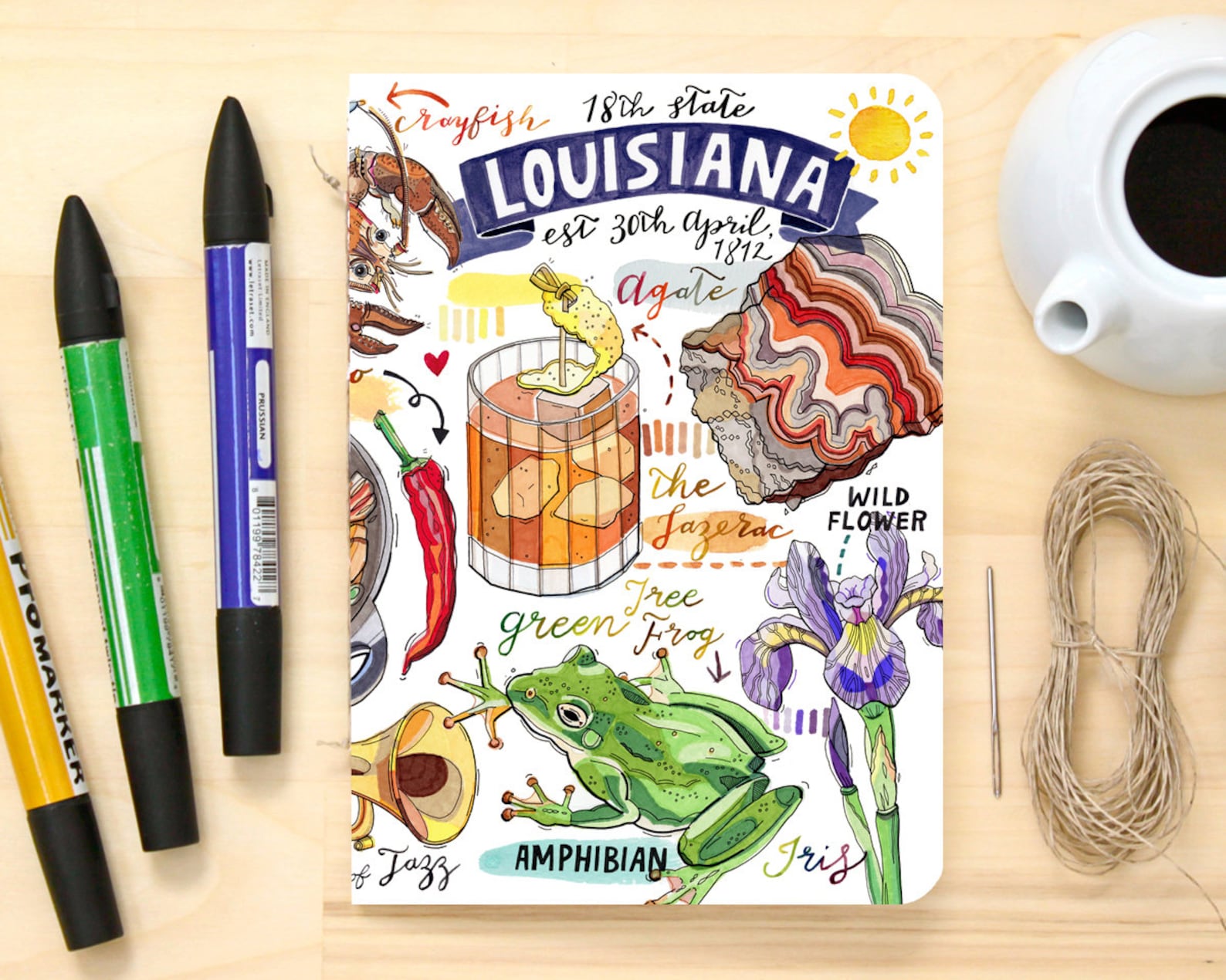 Louisiana Notebook, State Symbols, Blank Journal, New Orleans, Notes ...