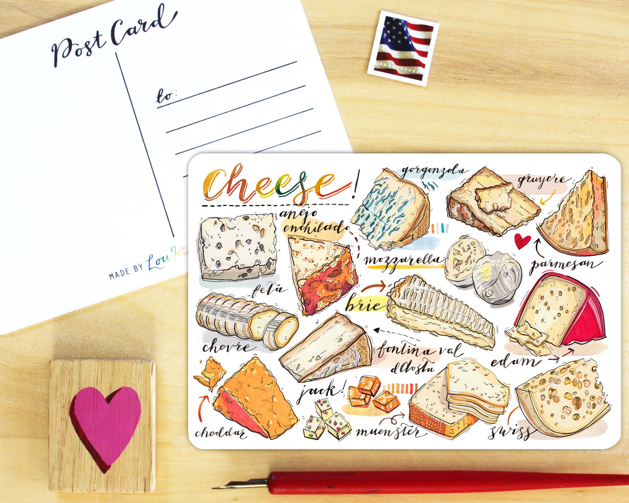 Cheese Postcard. - Etsy