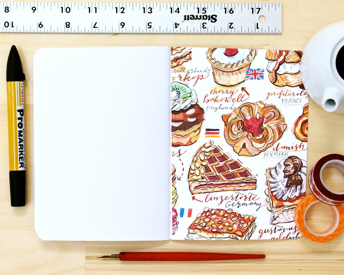 Pastries Notebook Cakes and Sweets Personalized Journal | Etsy