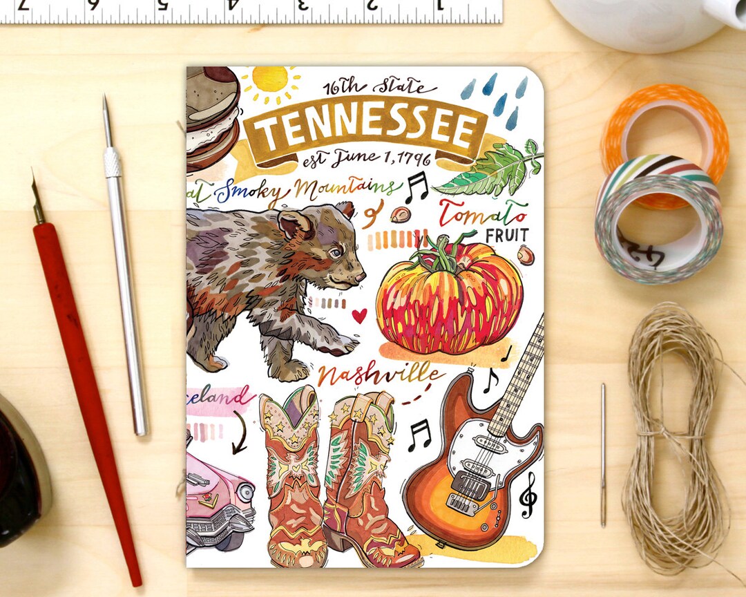 Tennessee Notebook, Blank Journal, Volunteer State, Symbols ...