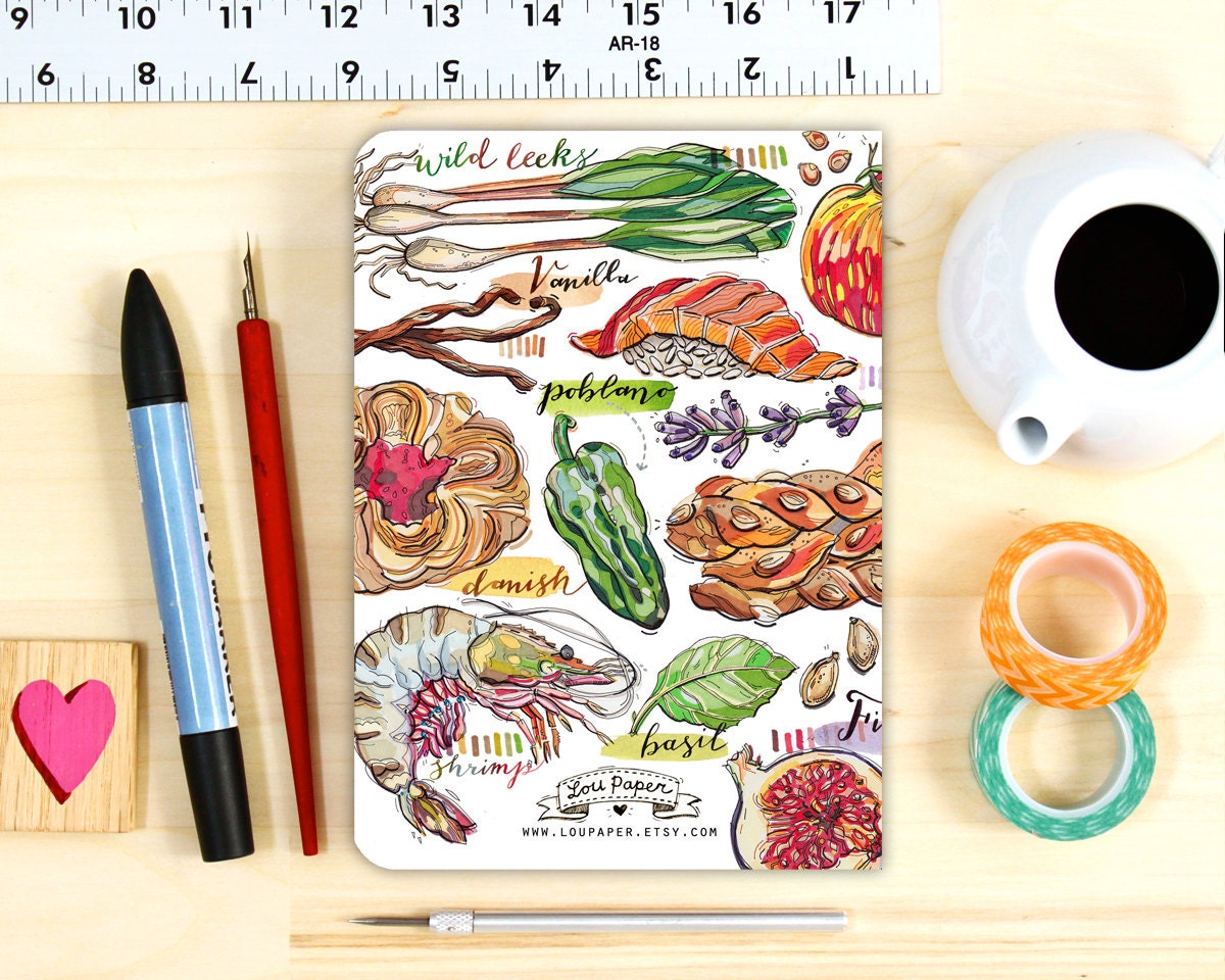 Foodie Notebook Blank Journal Personalized Stationery. - Etsy
