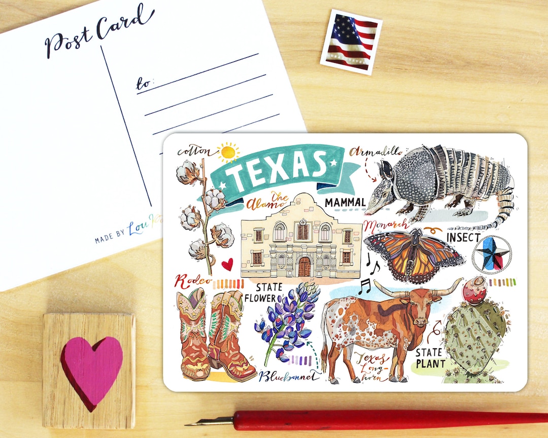 Texas State Postcard. - Etsy