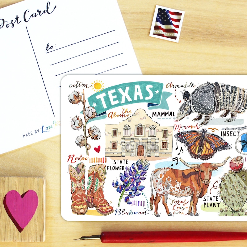 Texas Themed Postcards - Etsy