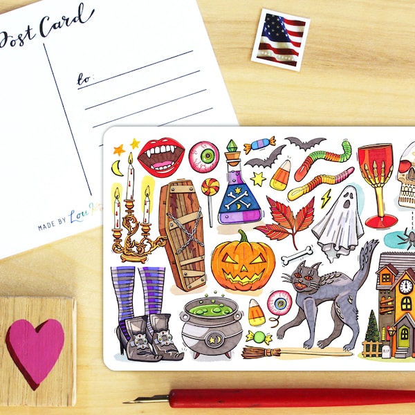 Halloween Postcard - Etsy