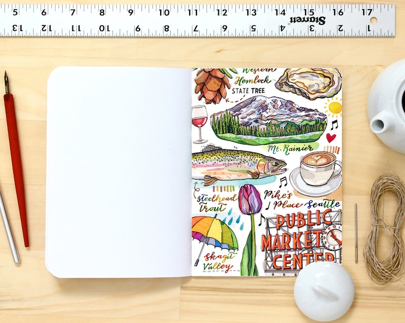 Washington Notebook Blank Journal Evergreen State | Etsy