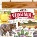 West Virginia Print, State Symbols, Illustration, Map, Charleston ...