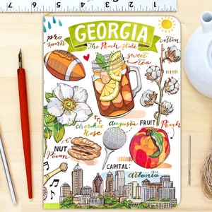 Georgia Notebook, the Peach State. - Etsy