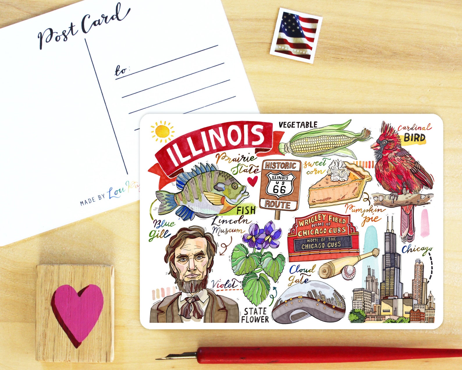 Illinois State Postcard. - Etsy