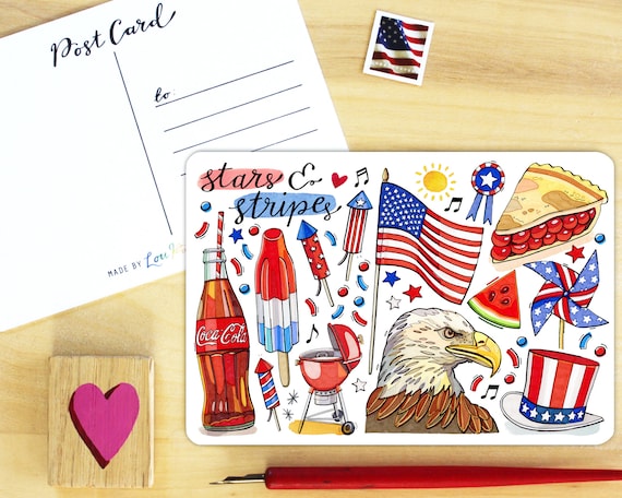 Stars & Stripes Postcard. | Etsy