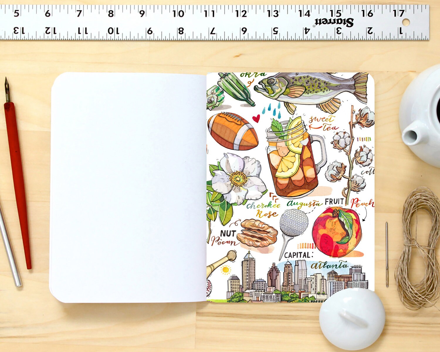 Georgia Notebook the Peach State. - Etsy