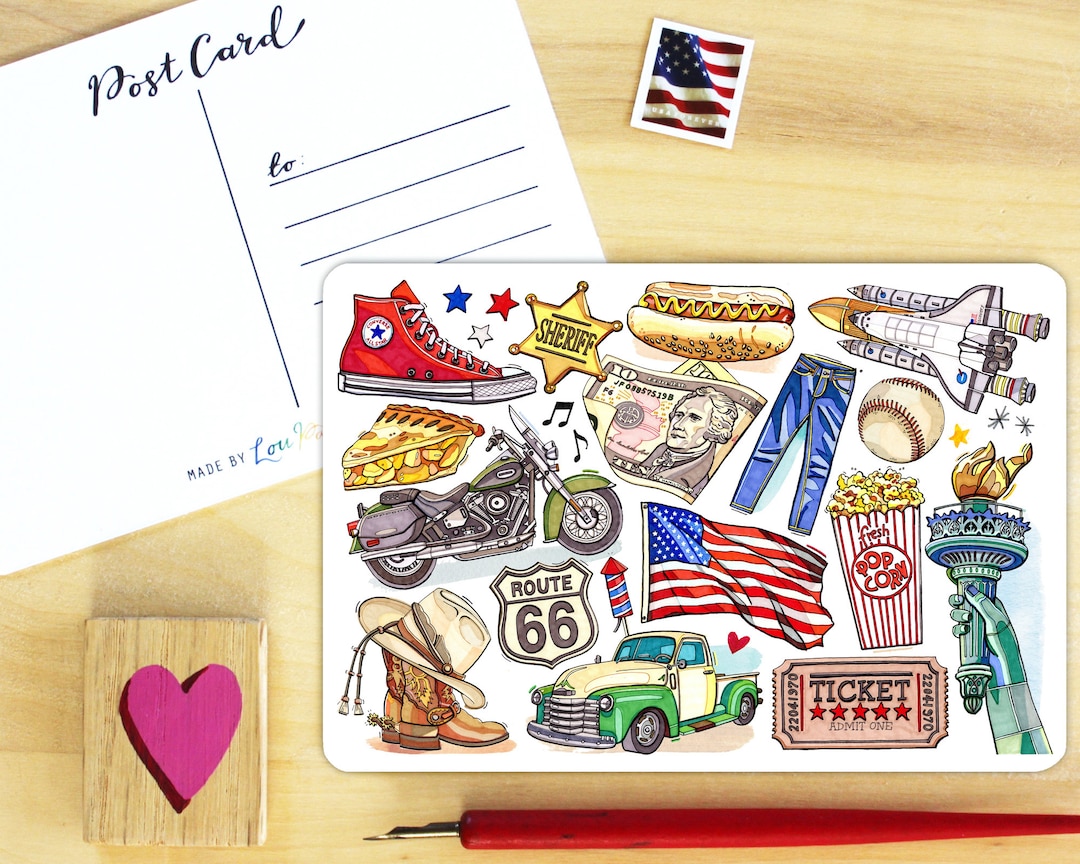 Americana Postcard. - Etsy