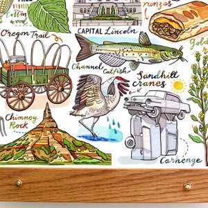 Nebraska State Print. Illustration. Cornhusker State. - Etsy