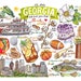 Georgia State Print. Illustration. the Peach State. - Etsy