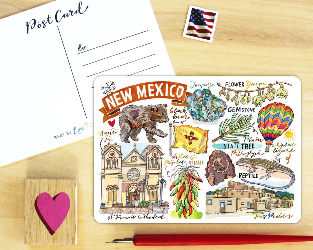 New Mexico State Postcard. - Etsy