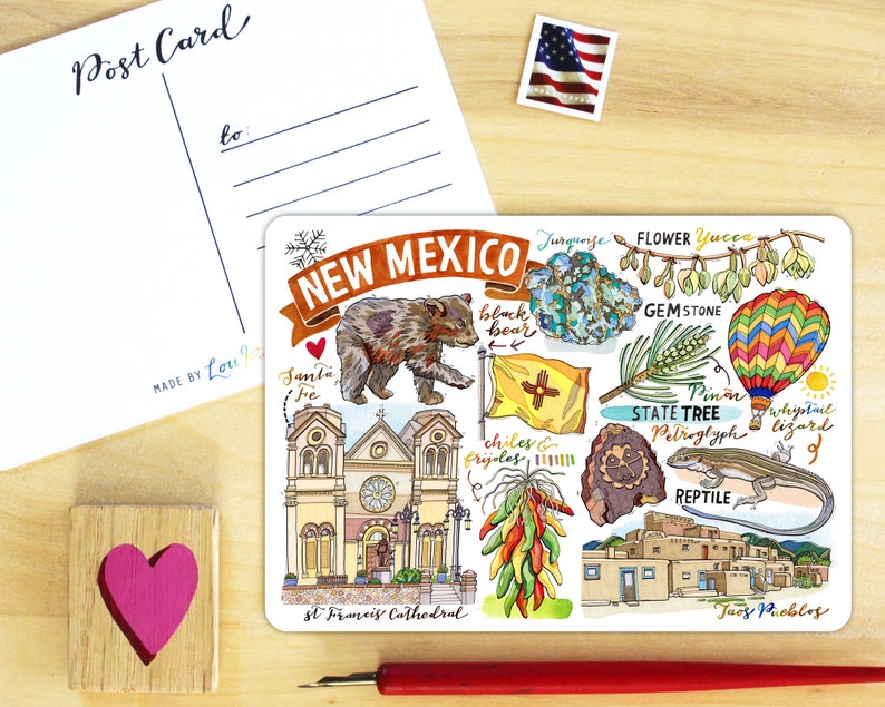 New Mexico State Postcard. - Etsy