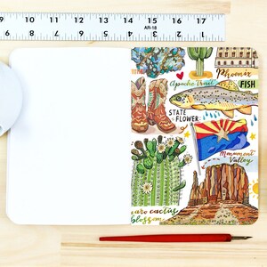 Arizona Notebook, Blank Journal, State Symbols, Illustration ...