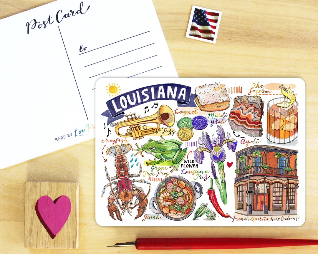 Louisiana State Postcard. - Etsy
