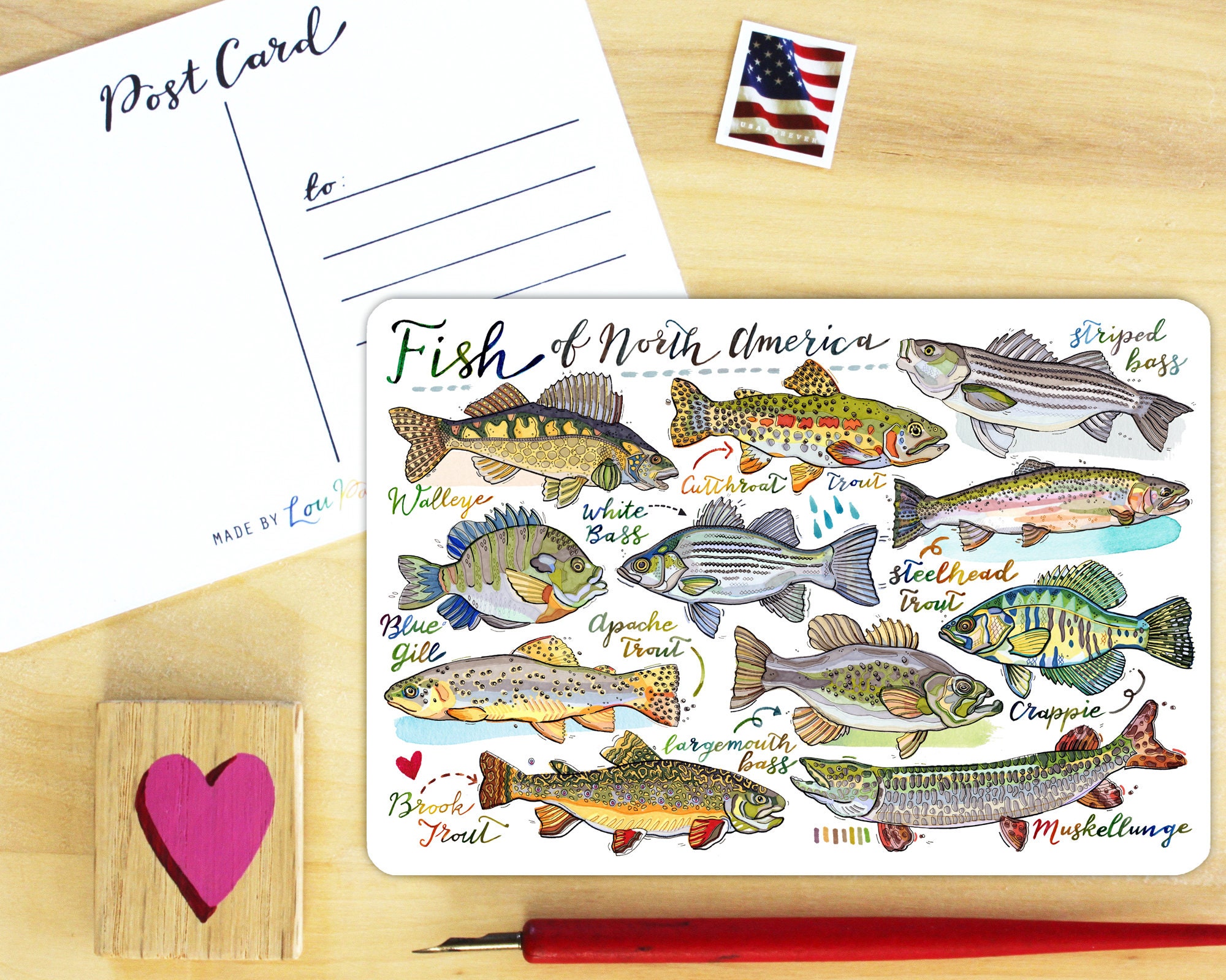 Fish Postcard. - Etsy