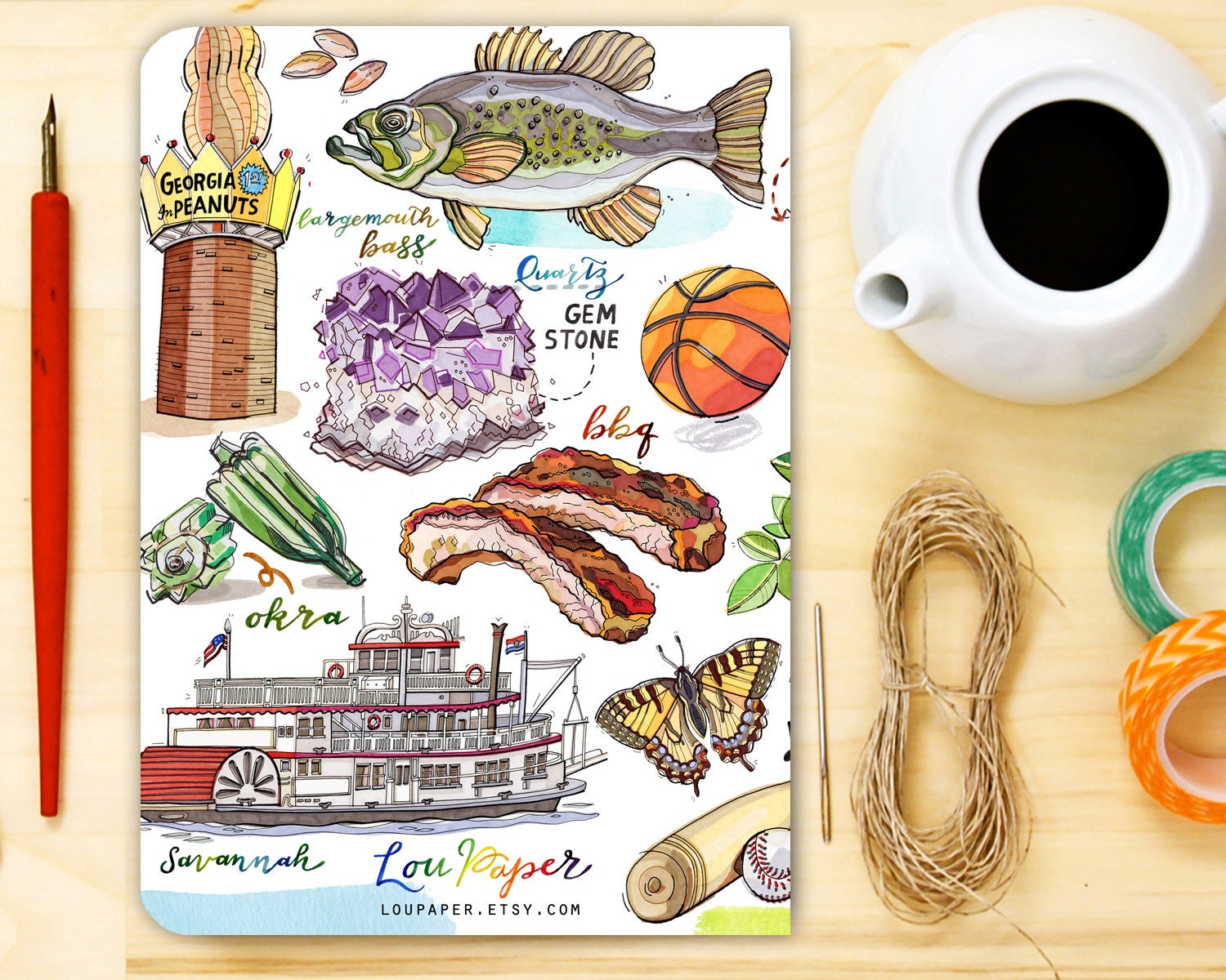 Georgia Notebook the Peach State. - Etsy