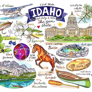 Idaho Print. the Gem State. - Etsy