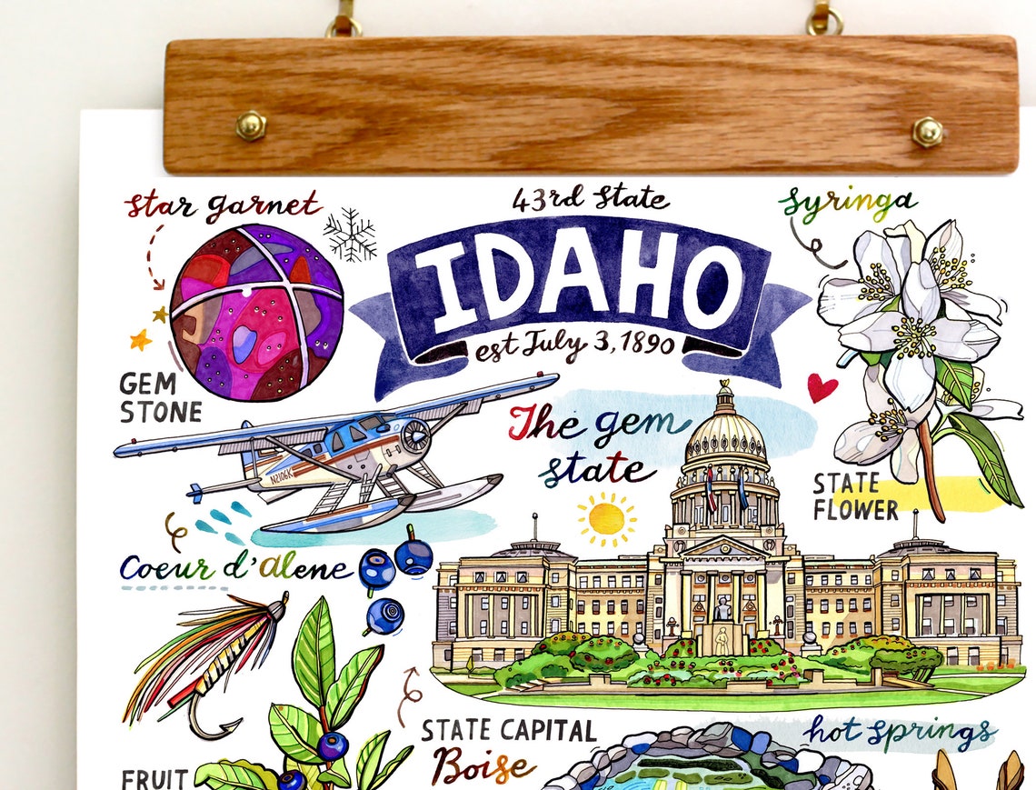 Idaho Print. the Gem State. - Etsy