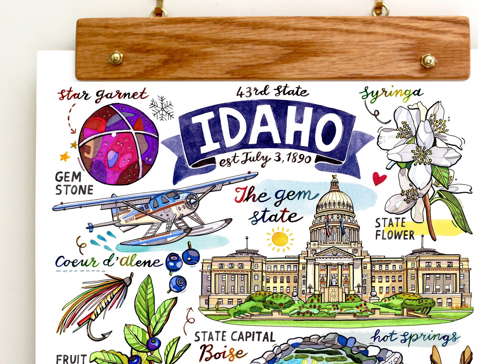 Idaho Print. the Gem State. - Etsy