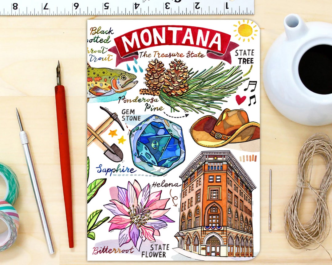 Montana Notebook, Blank Journal, the Treasure State. - Etsy