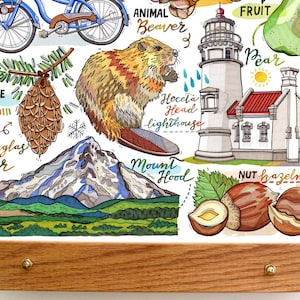 Oregon State Print, Beaver State, Home Decor, State Symbols ...