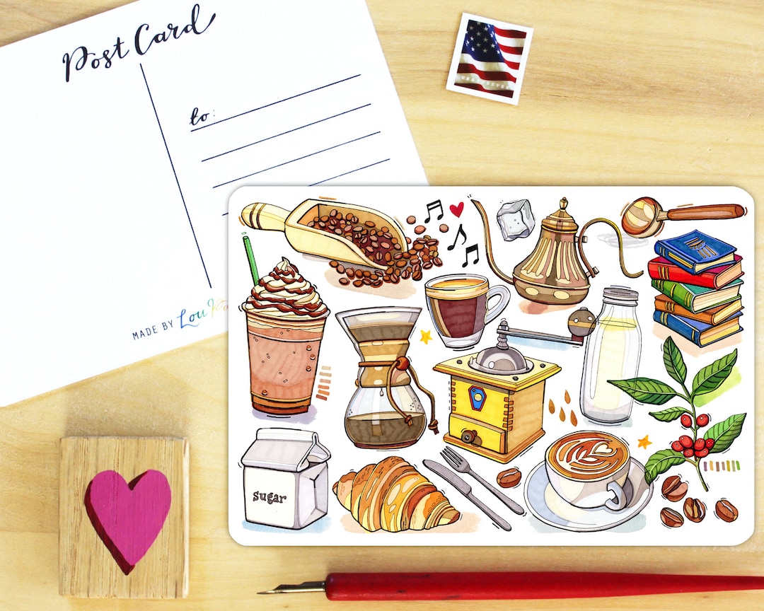 Coffee Postcard. - Etsy