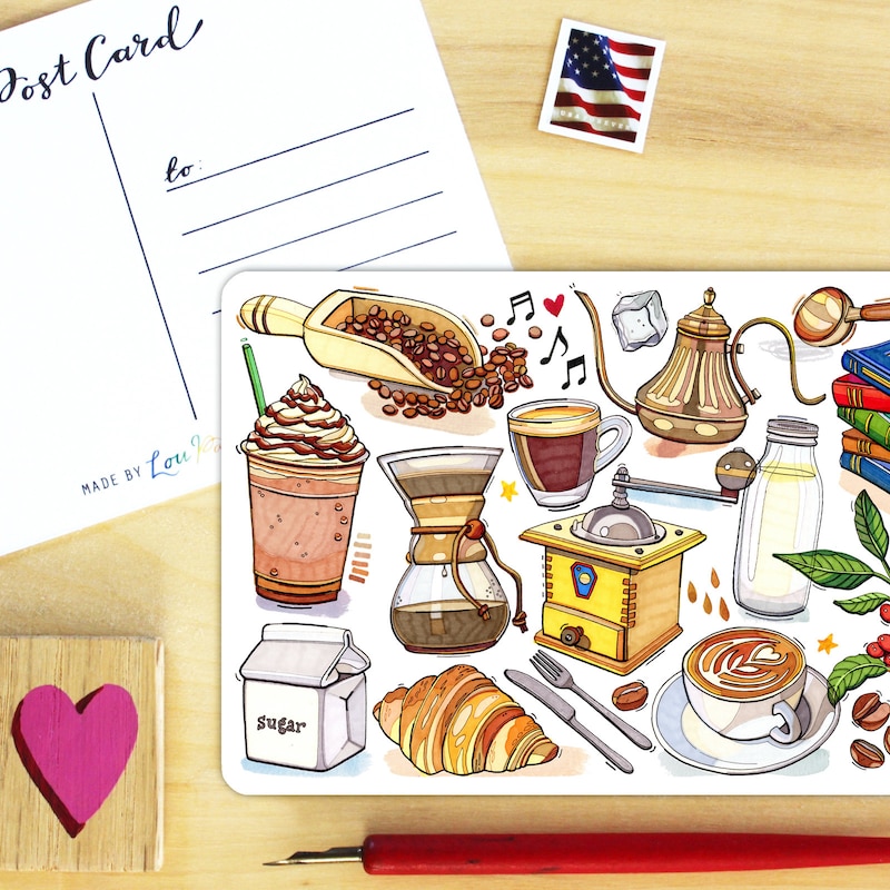 Coffee Art Postcards - Etsy