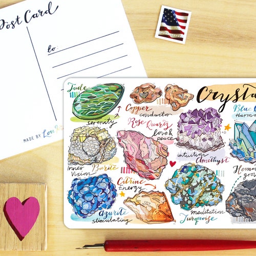 Crystals Postcard. - Etsy
