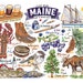 Maine State Print. Illustration. the Pine Tree State. - Etsy