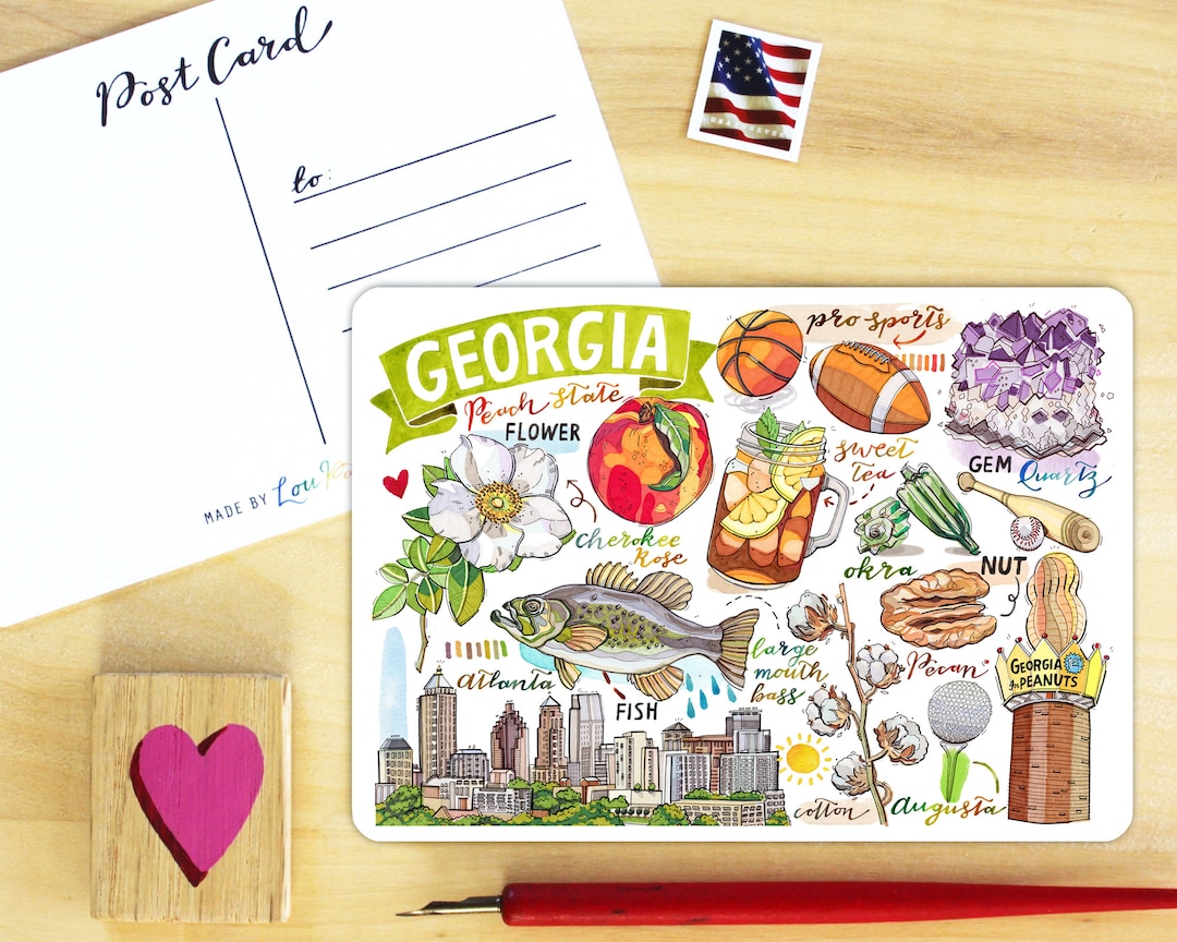 Georgia State Postcard. - Etsy