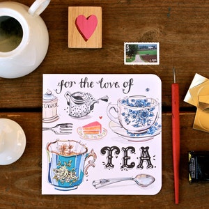Tea Notecards. Teacups. Stationery. Set of 4. Tea Time. Cuppa. Writing ...