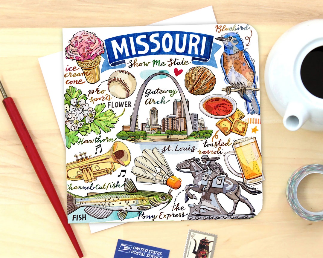 Missouri Card. Single or Pack of 4. - Etsy